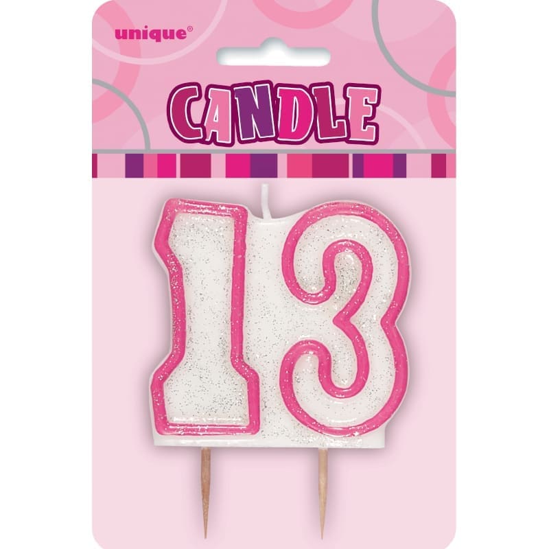 Candle 13th Glitz Pink DNR | Party Time Online