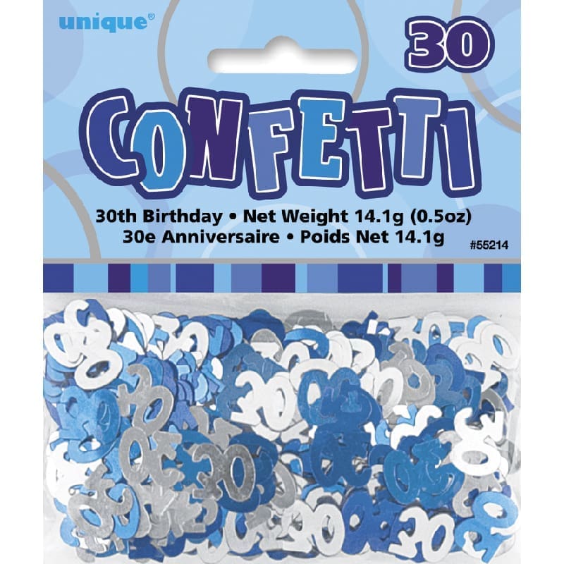 Confetti 30 Blue | Party Time Online