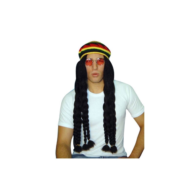 Wig Rata Braids with Knit Beret Premium | Party Time Online