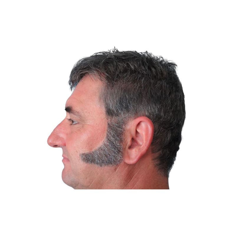 Sideburns 70's Curved Grey DNR | Party Time Online