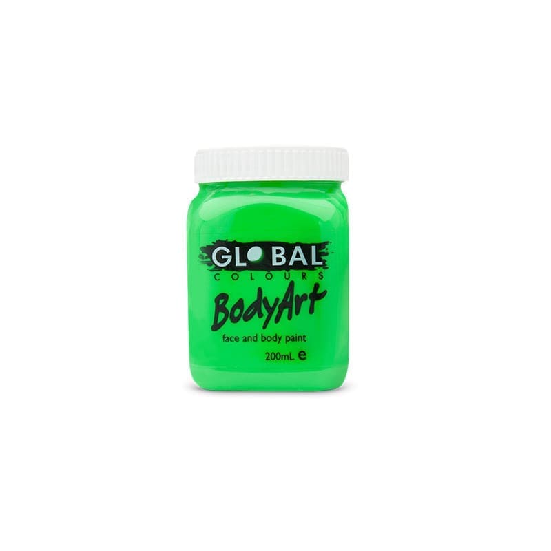 Face Paint 200ml Fluro Green Global | Party Time Online