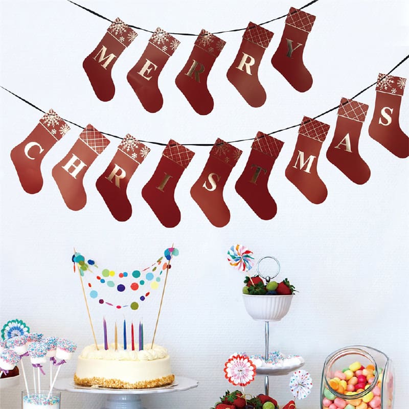 Banner Merry Christmas Stockings | Party Time Online