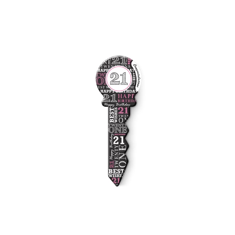 Key 21st Medium Pink & White | Party Time Online
