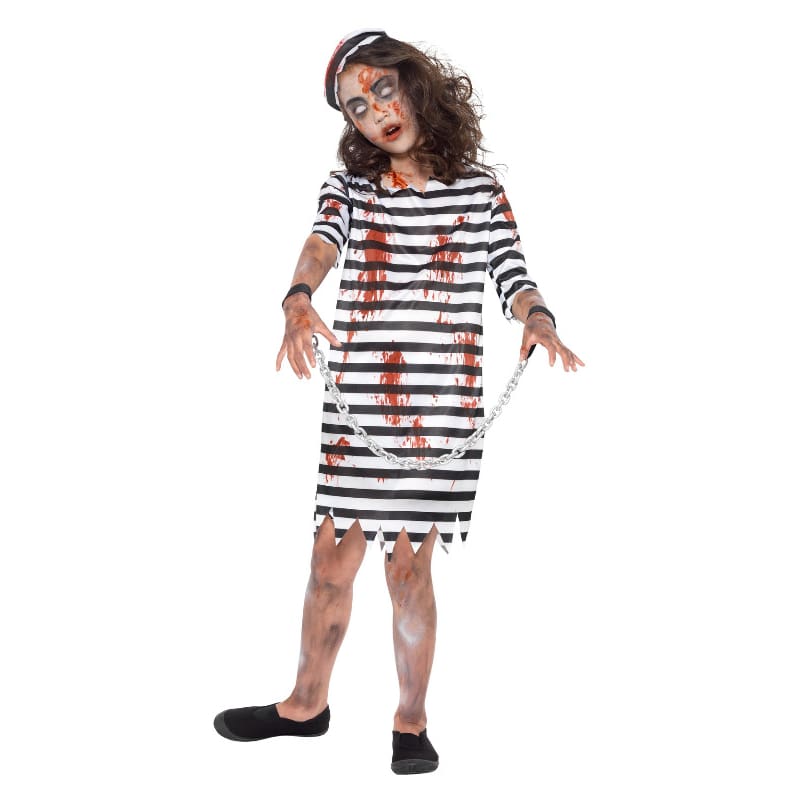 Costume Child Zombie Convict Girl | Party Time Online