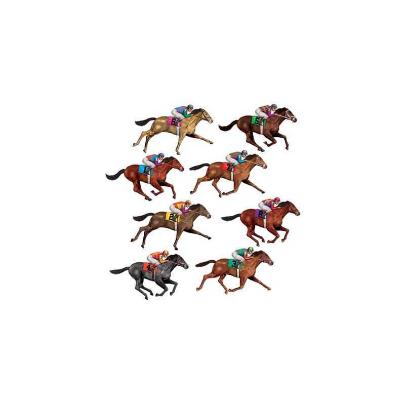 Cutout Horse Racing Props Pk8 | Party Time Online