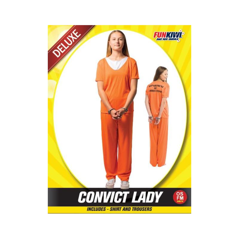Costume Adult Prisoner Lady Orange | Party Time Online