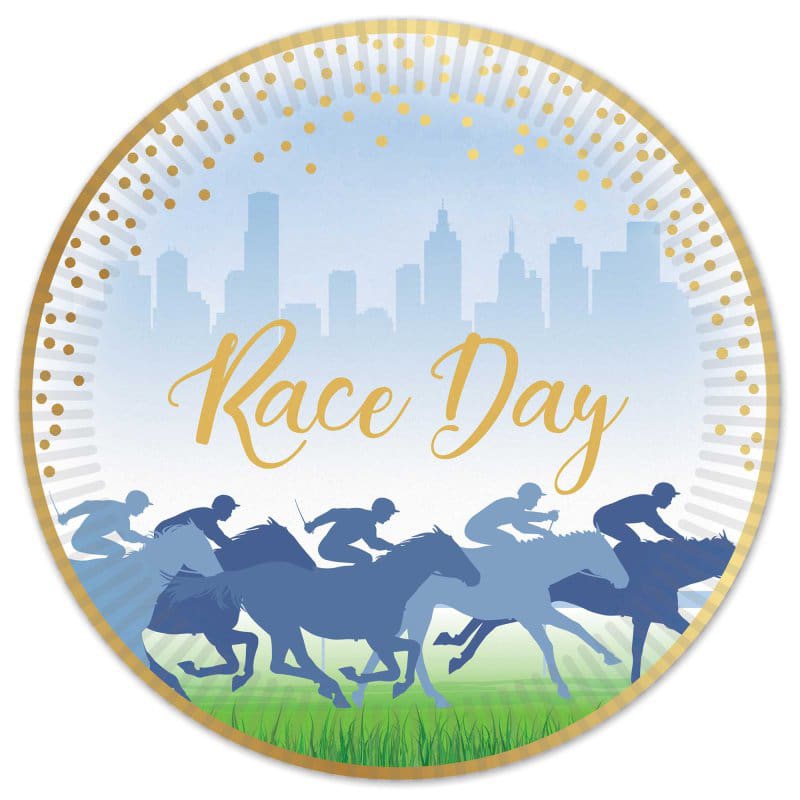 Race Day Horse Racing Plates 23cm Pk8 | Party Time Online