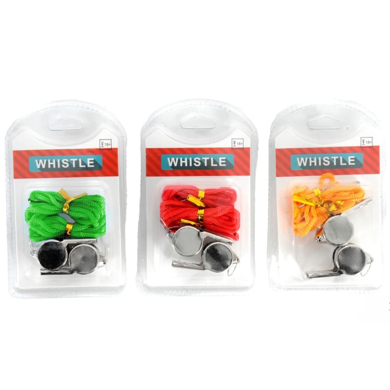 Whistle Metal Assorted Colours Pk2 | Party Time Online