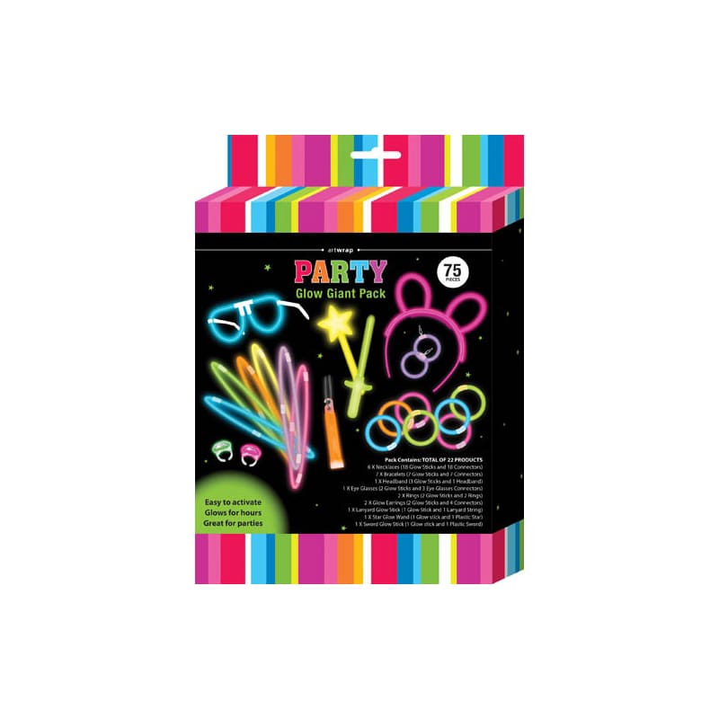 Glow Party Pack Giant 75 pieces | Party Time Online