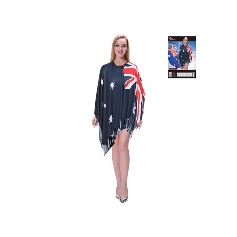 Costume Adult Poncho Aussie Flag | Party Time Online