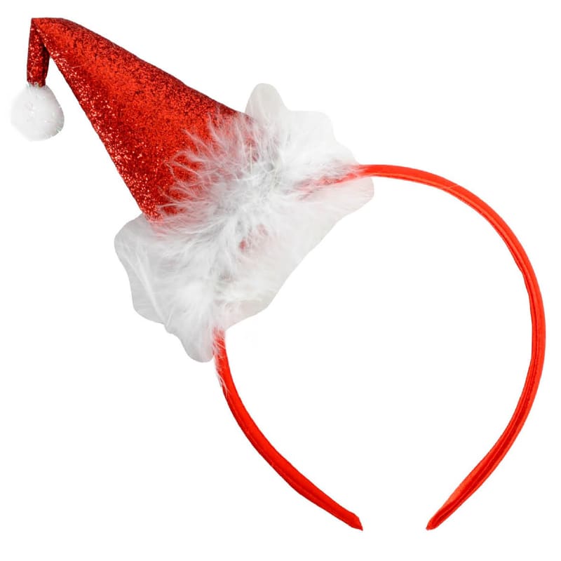 Headband Santa Hat Glitter | Party Time Online Townsville
