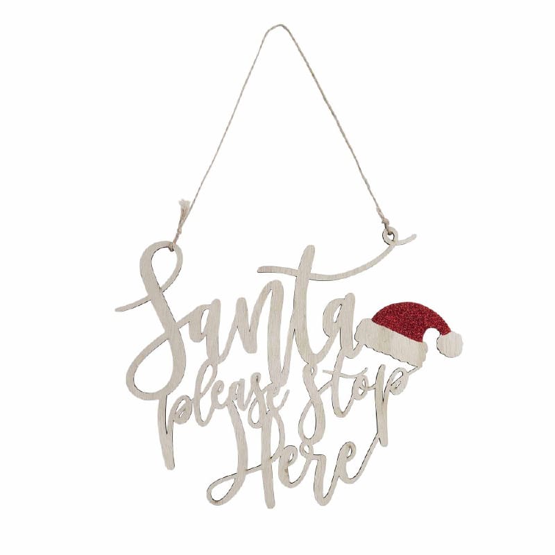 Sign Santa Please Stop Here Timber | Party Time Online Townsville